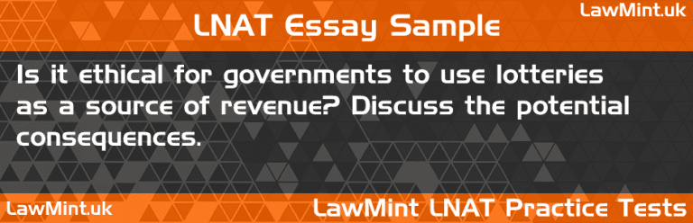 LNAT Practice Test Essay - Is it ethical for governments to use ...