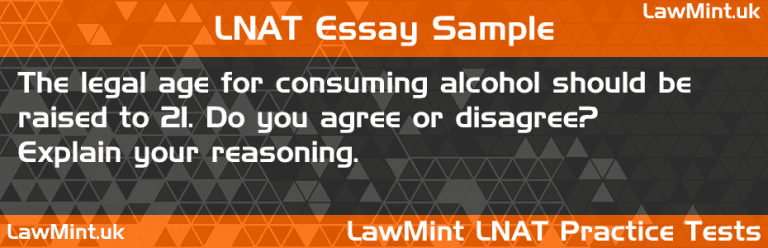 LNAT Practice Test Essay - The legal age for consuming alcohol should ...